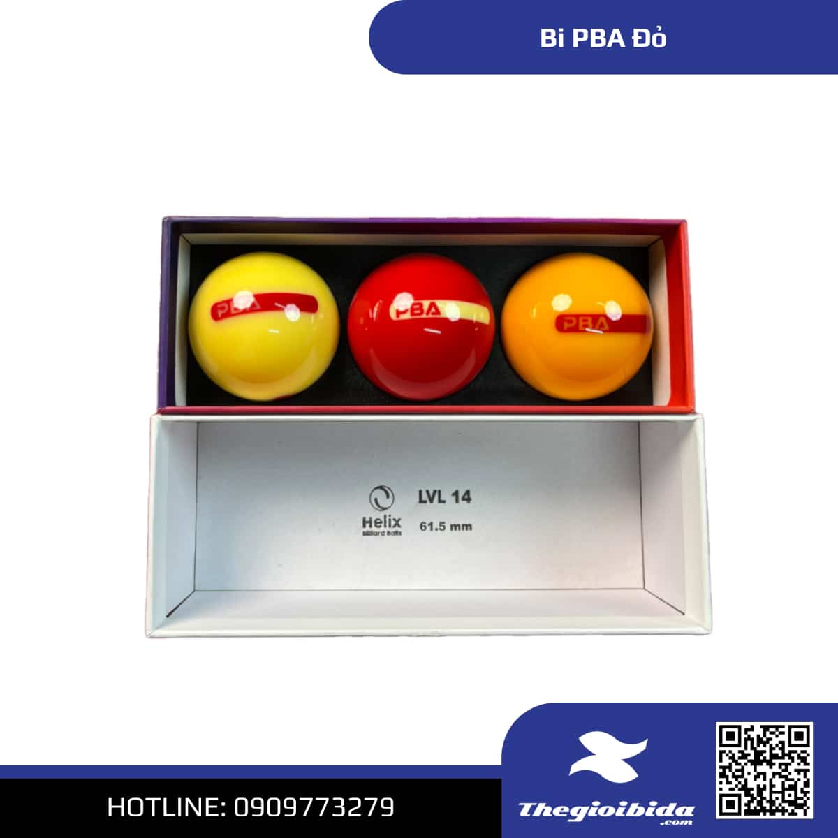 Bi Bida lẻ đốm Hàn Quốc Trái đỏ 61,5mm | (Bi nhập khẩu)